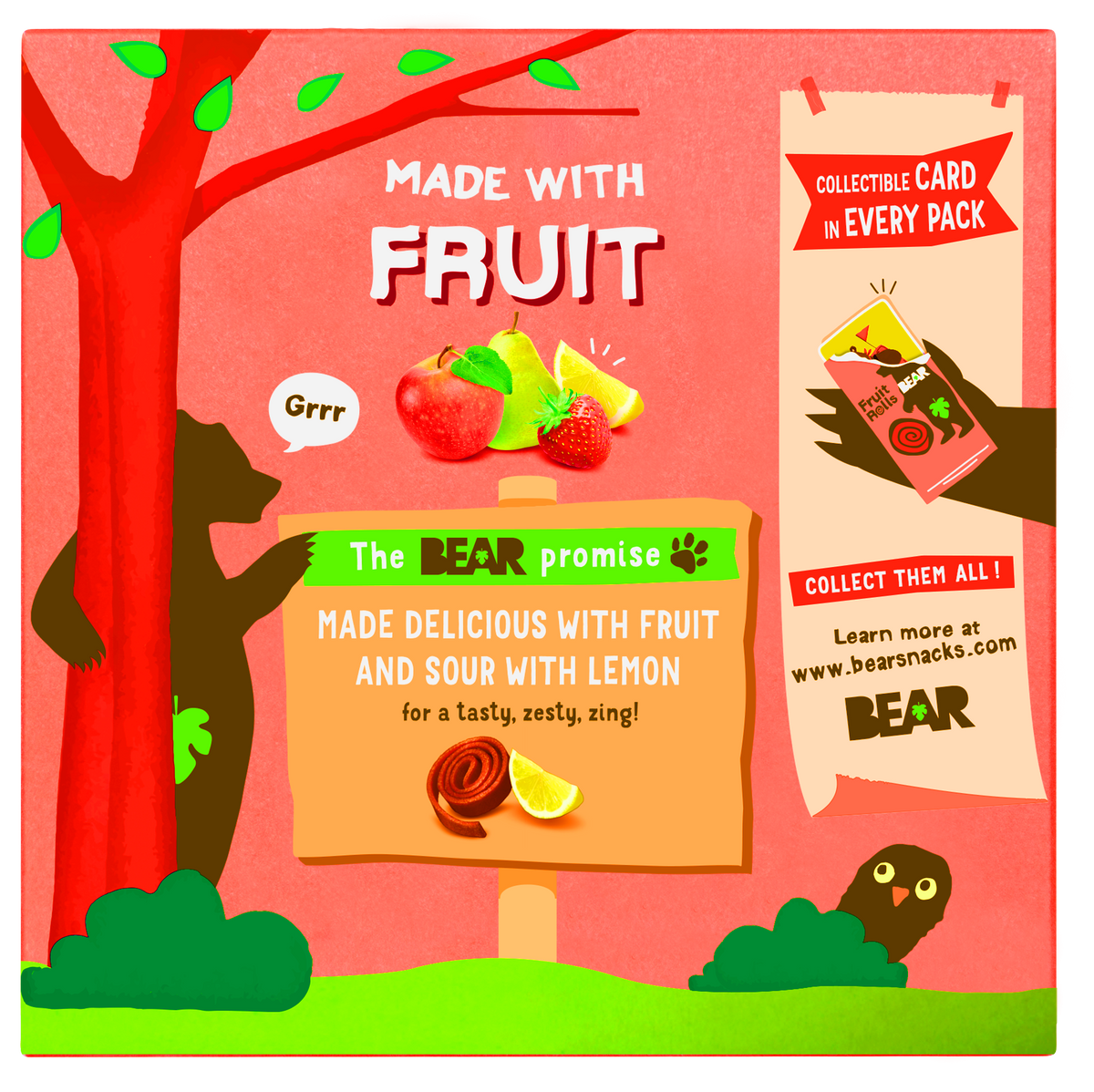 Bear Fruit Rolls - Sour Strawberry – Healthy Snack Solutions