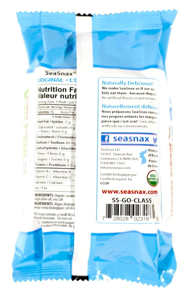 Seasnax Original Seaweed Snacks – Healthy Snack Solutions
