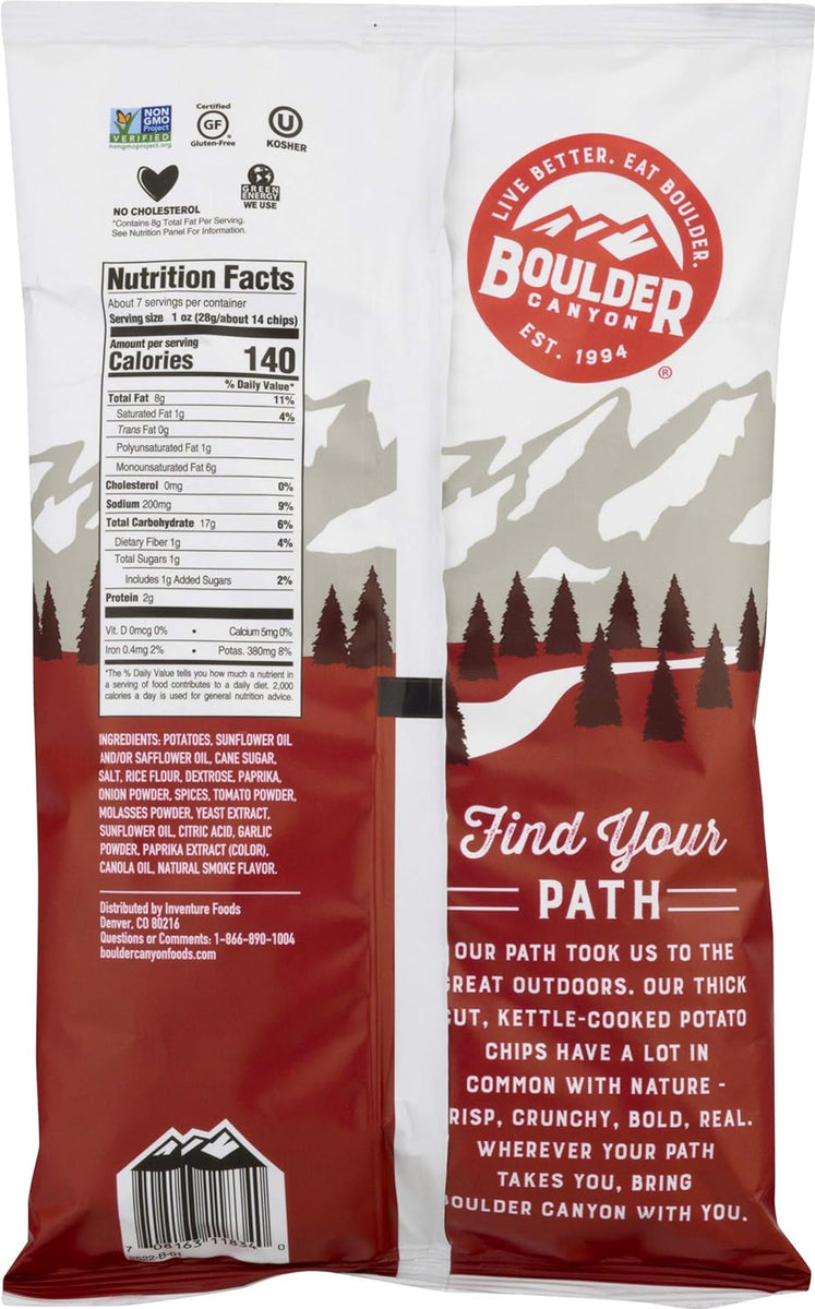 Boulder Canyon Hickory BBQ Potato Chips – Healthy Snack Solutions