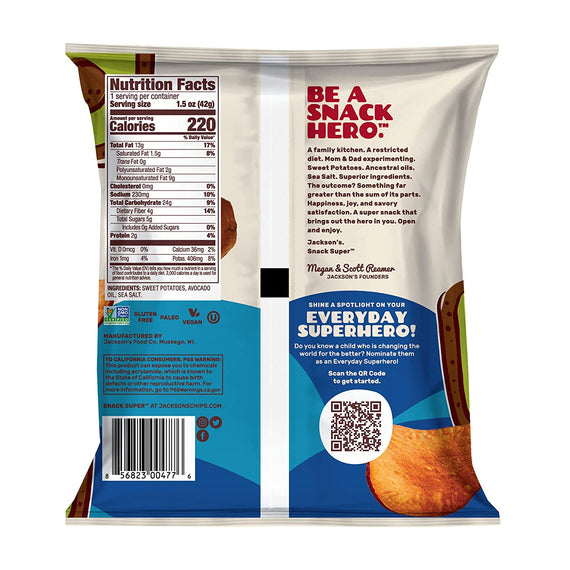 Jackson's Avocado Oil Sweet Potato Chips - Snack Pack – Healthy Snack ...