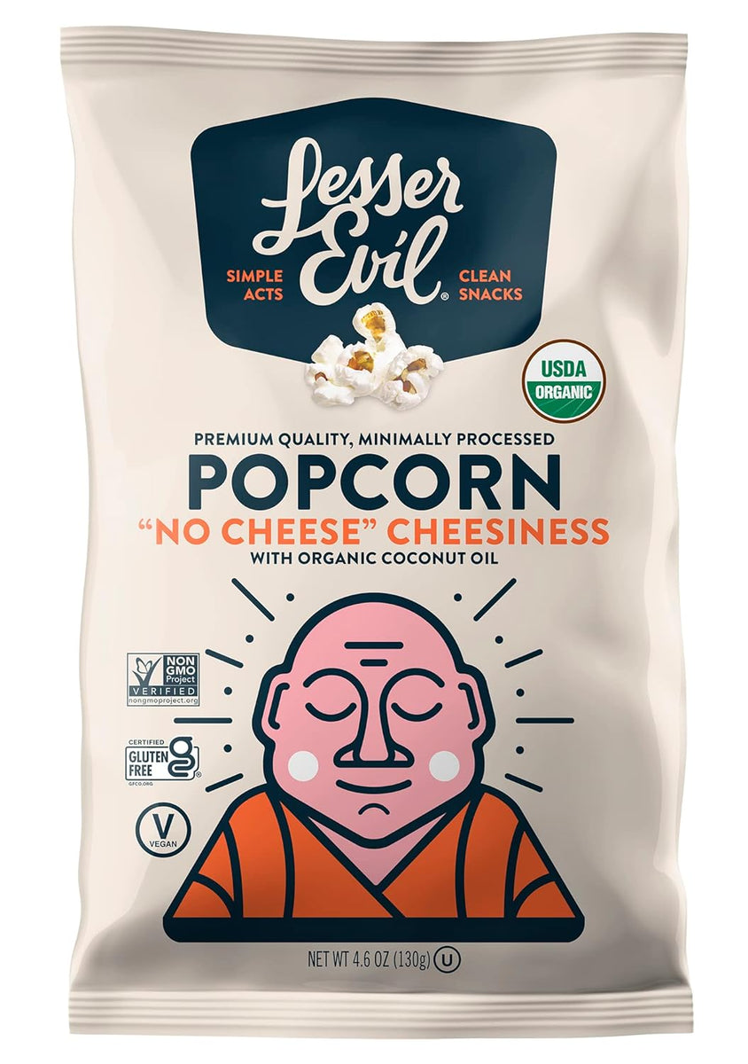 Lesser Evil "No Cheese" Cheesiness Popcorn – Healthy Snack Solutions