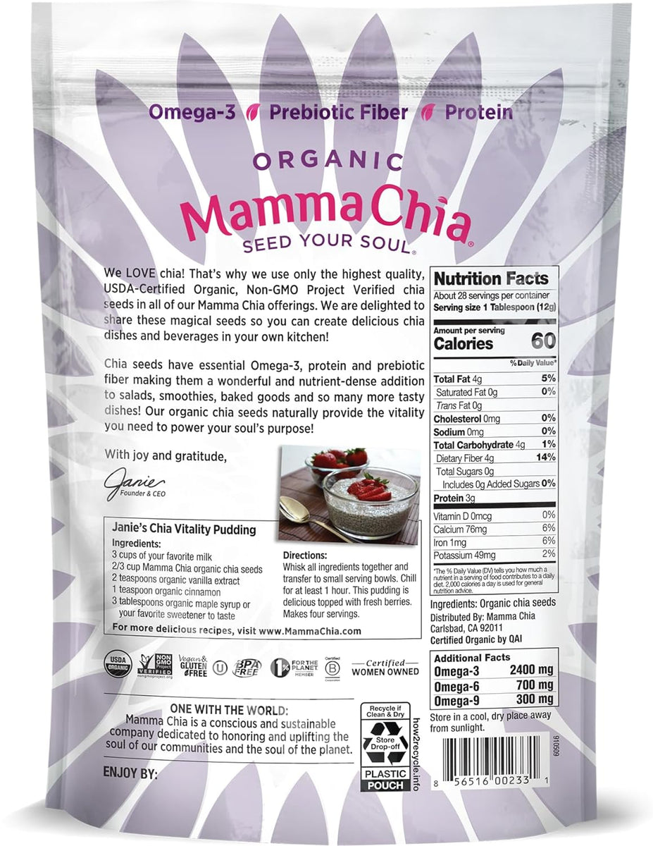 Mamma Chia Organic Black Chia Seeds – Healthy Snack Solutions