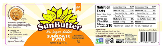 Sunbutter No Sugar Added Sunflower Butter – Healthy Snack Solutions