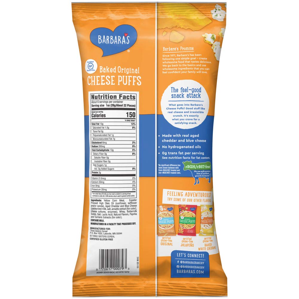 Barbara's Bakery - Original Baked Cheese Puffs – Healthy Snack Solutions