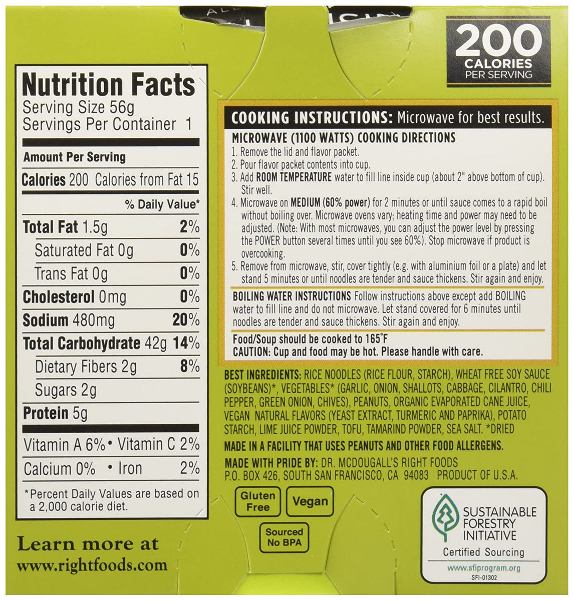 Dr. McDougall's Gluten Free Pad Thai Noodles – Healthy Snack Solutions