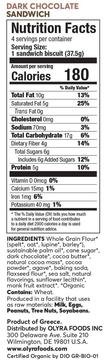 Olyra Dark Chocolate Sandwich Breakfast Biscuits – Healthy Snack Solutions