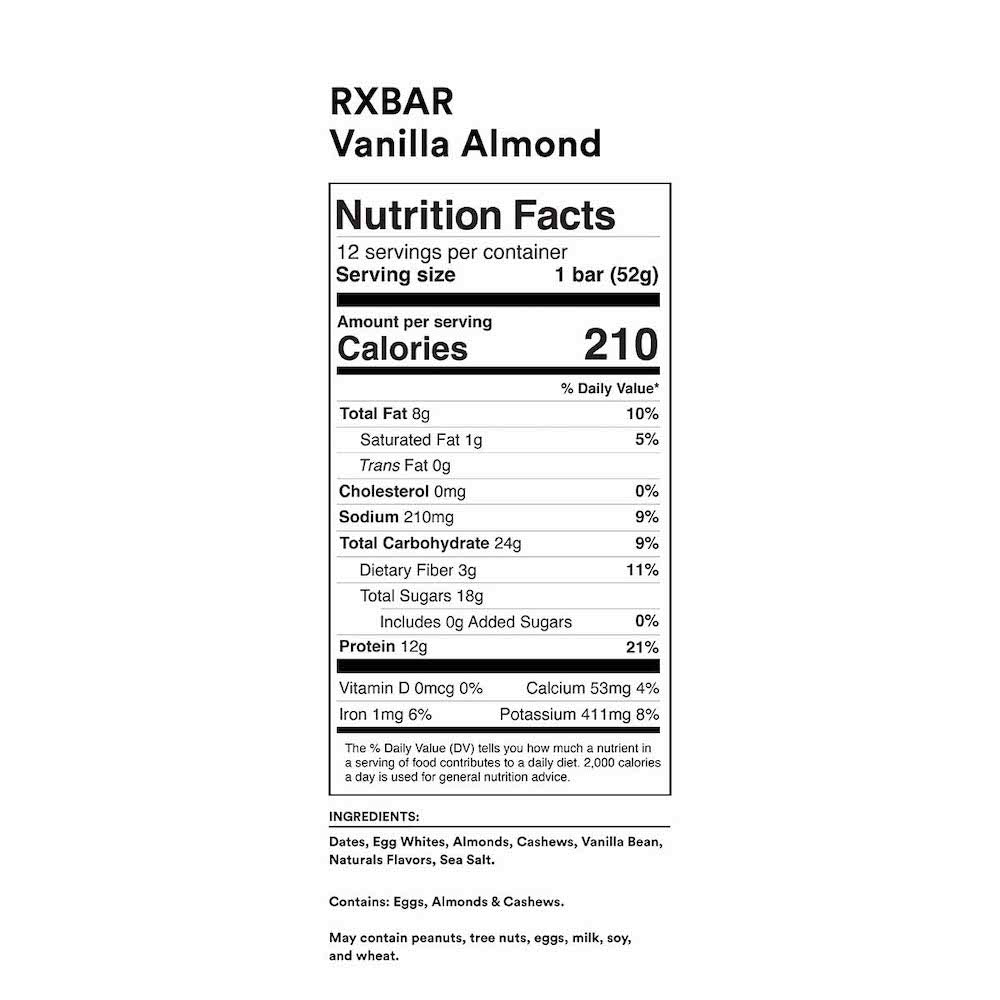 RXBAR - Vanilla Almond Protein Bar – Healthy Snack Solutions