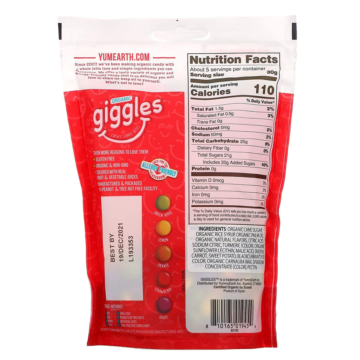 YumEarth Organic Giggles - 5oz bag – Healthy Snack Solutions